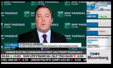Stefan Slowinski on BNN Bloomberg TV - BNP Paribas USA